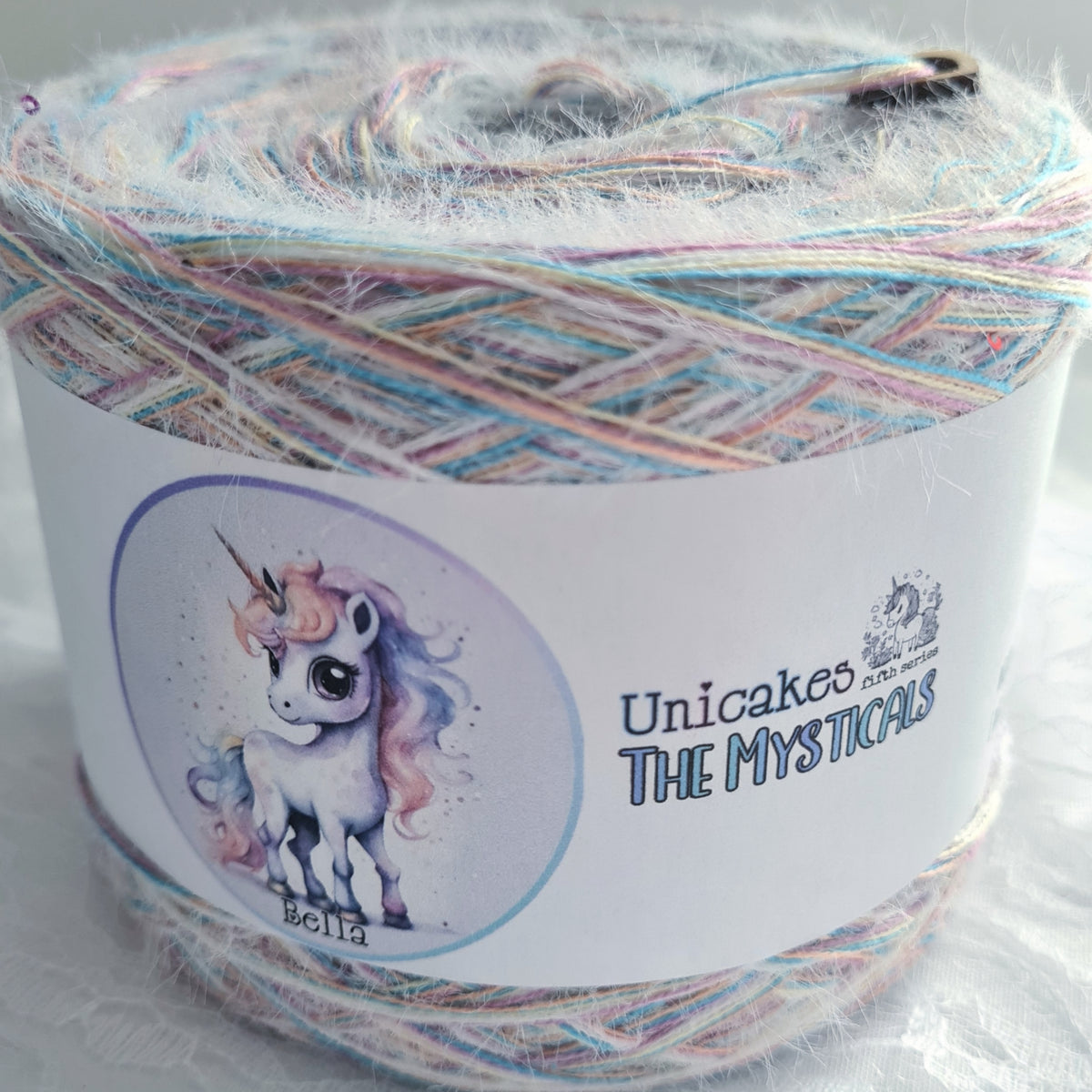 Bella 500m 4 ply melange & 100% nylon fluffy thread with tiny colourfu ...